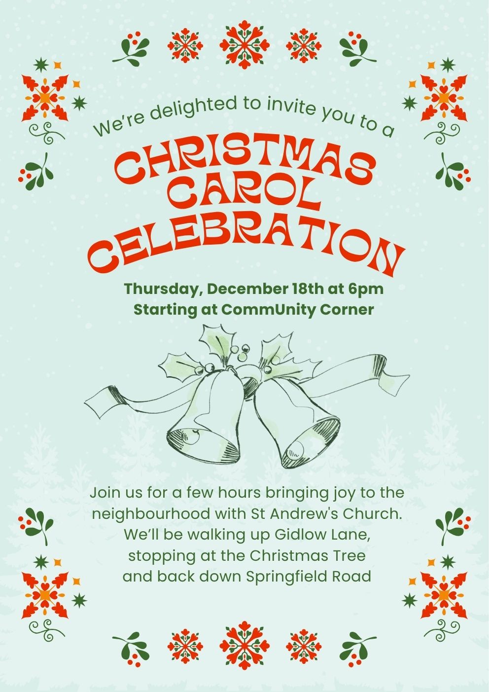 Community Carol Singing - Springfield, Beech Hill and Gidlow CommUnity